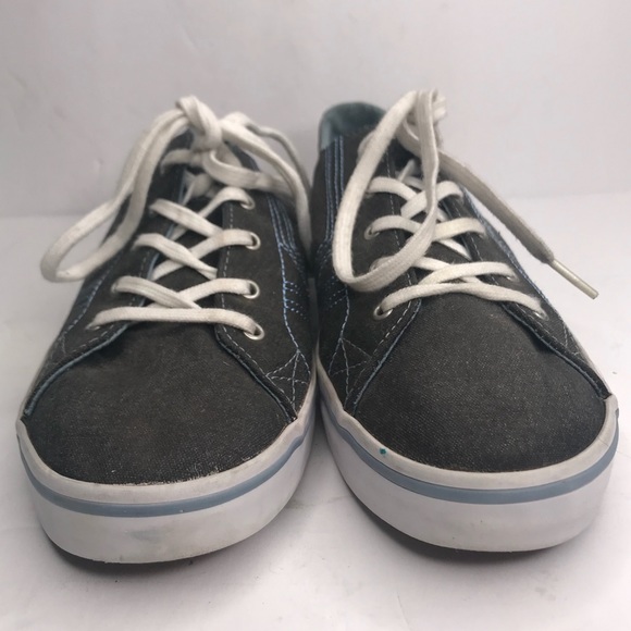 Vans | Shoes | Vans Soft Gray With Blue Stitching Sneakers | Poshmark